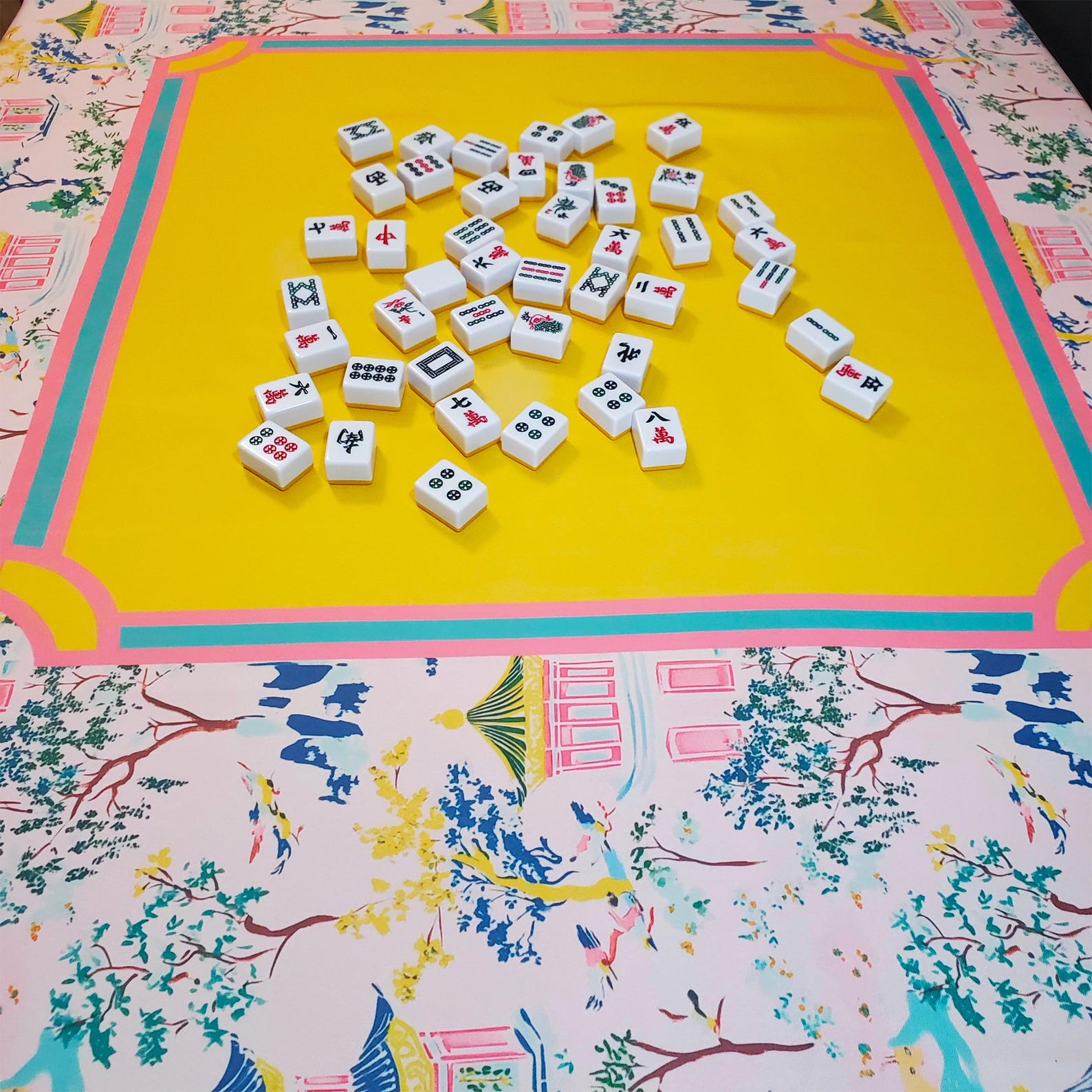 Mahjong Tablecloth With Rules - Mahjong Table Cover - Mahjong Gifts ...