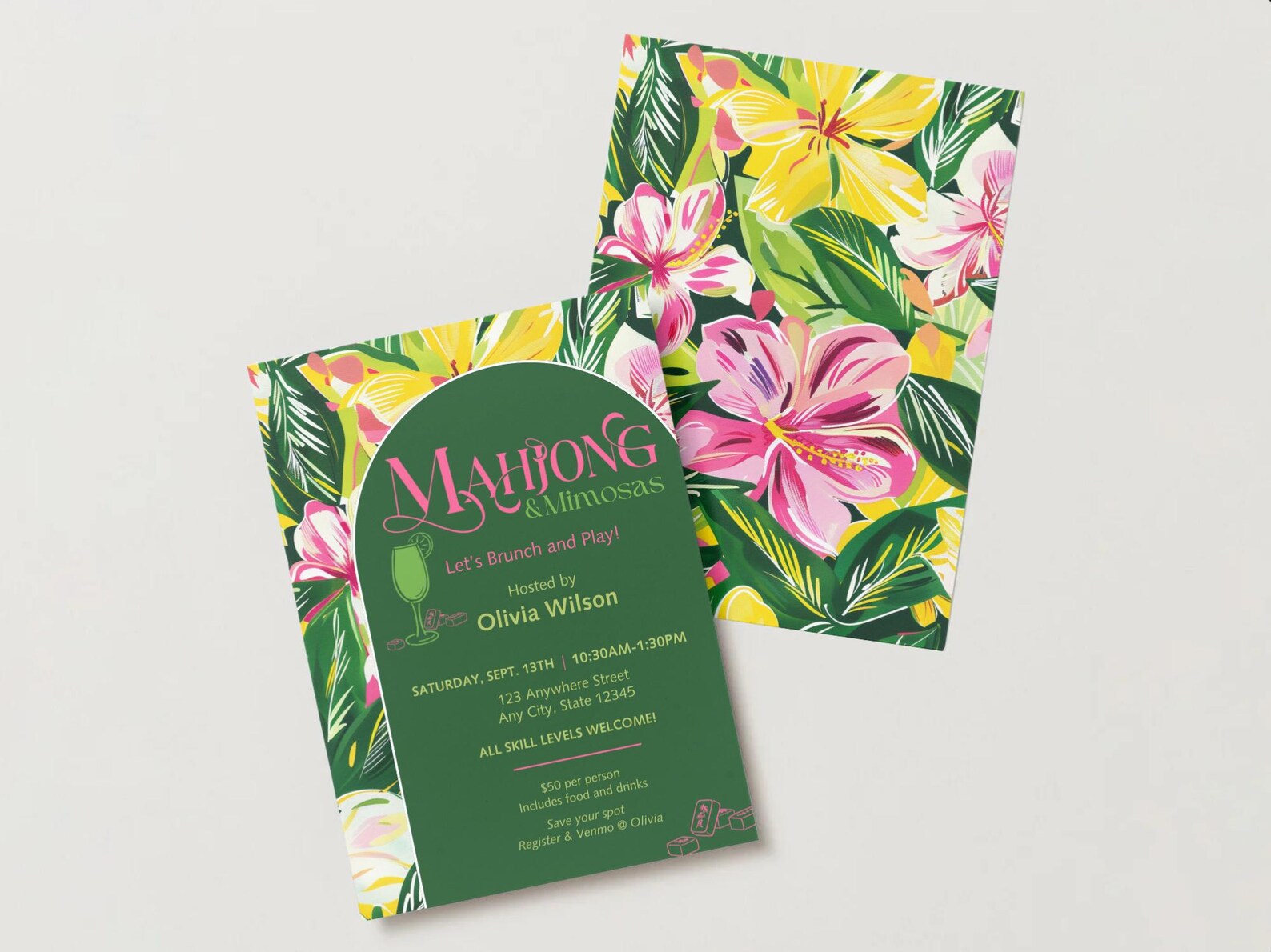 Editable Mahjong Party Invite - Mahjong Invitation Digital Download ...