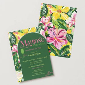 Editable Mahjong Party Invite - Mahjong Invitation Digital Download ...