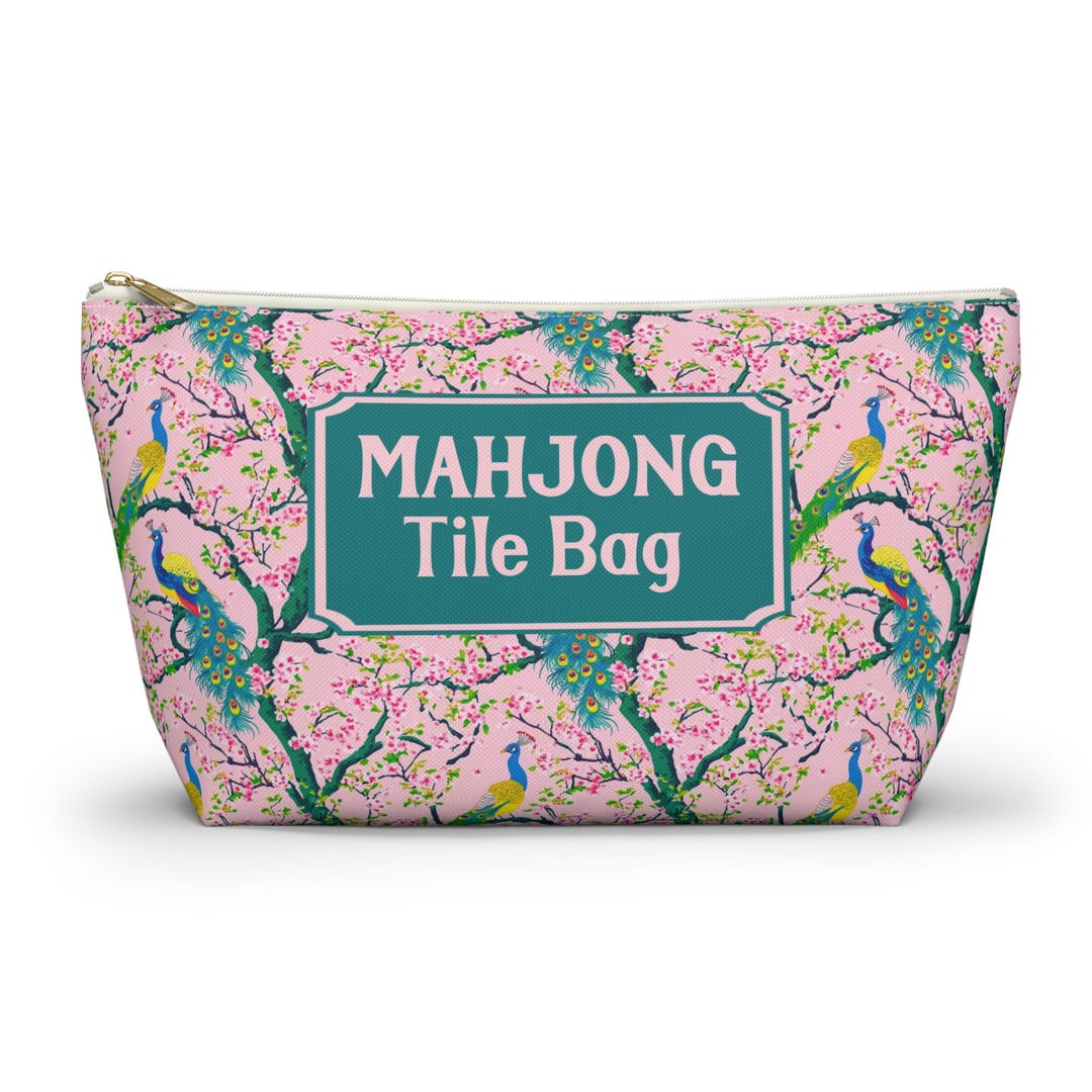 Peacock Mahjong Tile Bag - Mahjong Pouch - Mahjong Gifts - Mahj Tile ...
