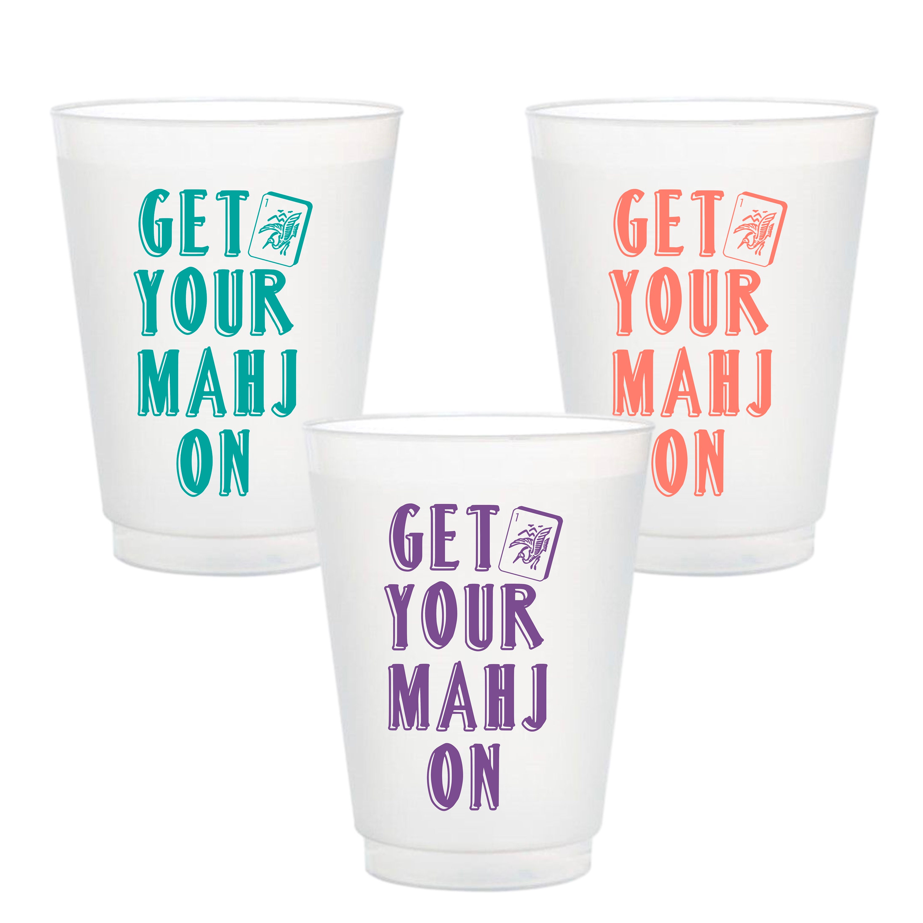 Mahjong Cups 10 Mahjong Game Prize 16oz Mahjong Plastic Cups in Teal ...