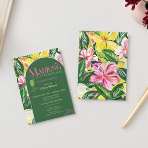 Editable Mahjong Party Invite - Mahjong Invitation Digital Download ...