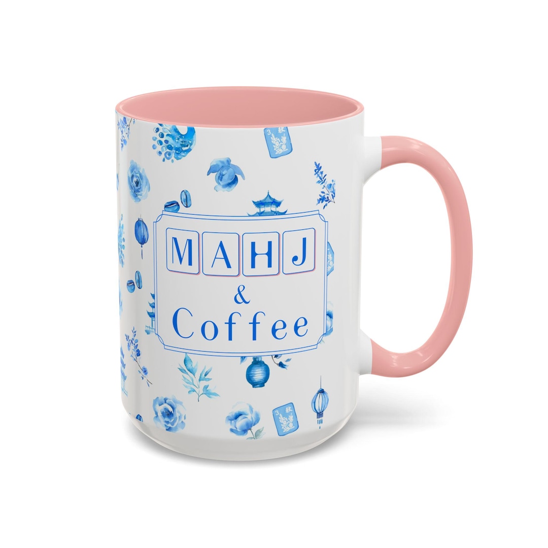 Mahjong Cups - Mahjong - Coffee Mug - Mahj and Coffee Cup - Blue ...