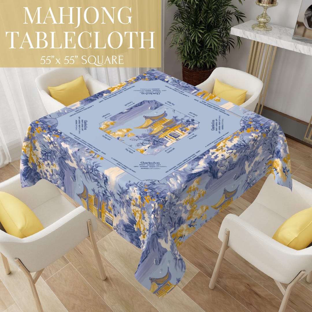 Mahjong Tablecloth With Rules - Purple Mahjong Tablecloth With ...