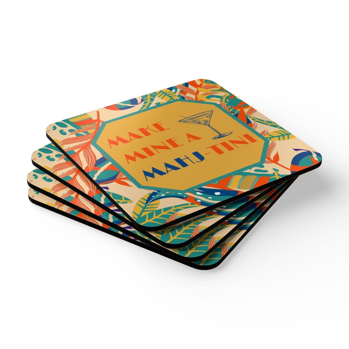 Mahjong Coaster Set - Mahjong Coaster Gift 4 Piece Set - Mahjong Gifts ...