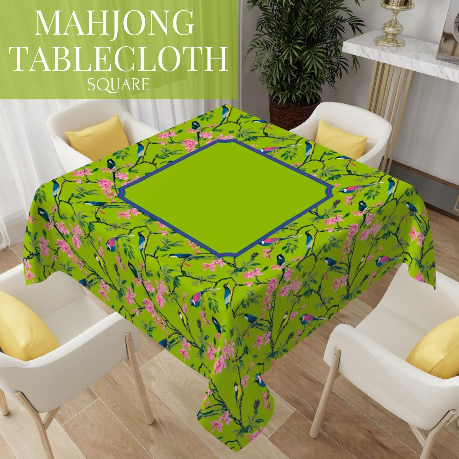 Mahjong Tablecloth Card Table - Green Mahjong Table Cover - Mahjong ...