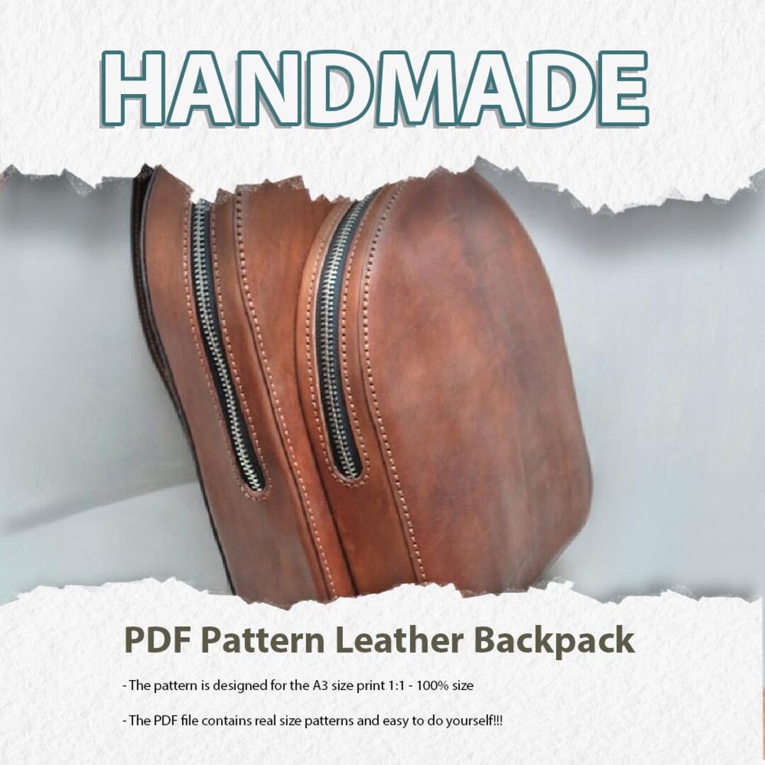Leather Backpack PDF Pattern,diy Rucksack Template Leatherworking,diy Leather Bag Backpack ...