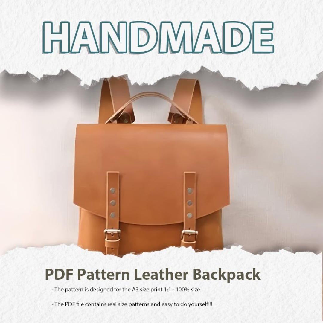 Leather Backpack PDF Pattern,diy Rucksack Template Leatherworking,diy Leather Bag Backpack ...