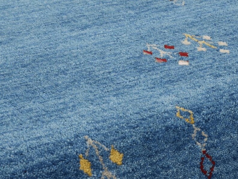 Buy Lt. Blue Hand Loom Wool Rug 4x6, 5x8, 6x9, 8x10, 9x12, 10x14 Ft for ...