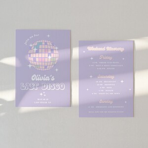 Printable Last Disco Bachelorette Party Invitation and Itinerary ...