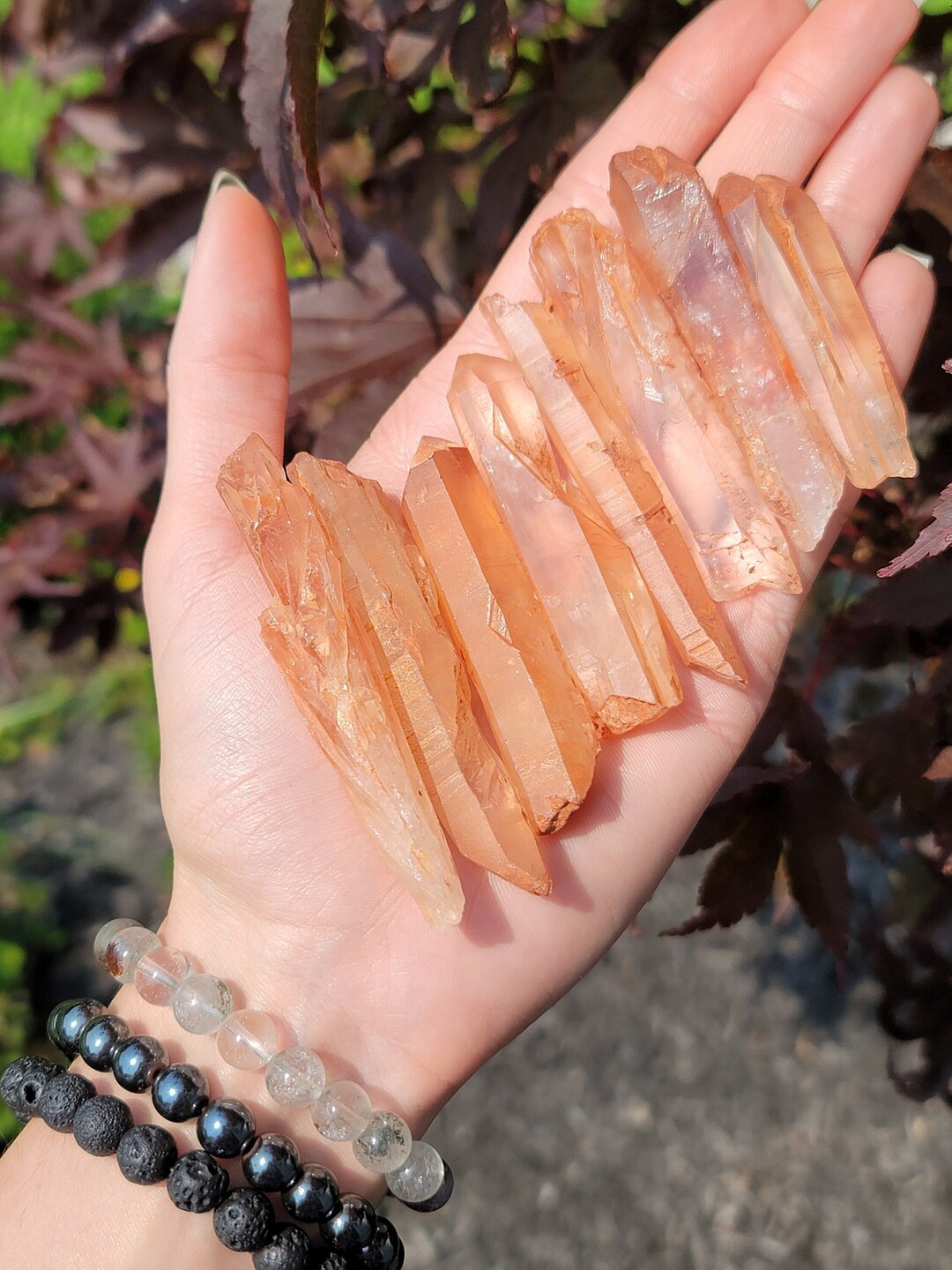 Hematoid Singing Quartz Points (pair) -- Healing, Awareness, Protection ...