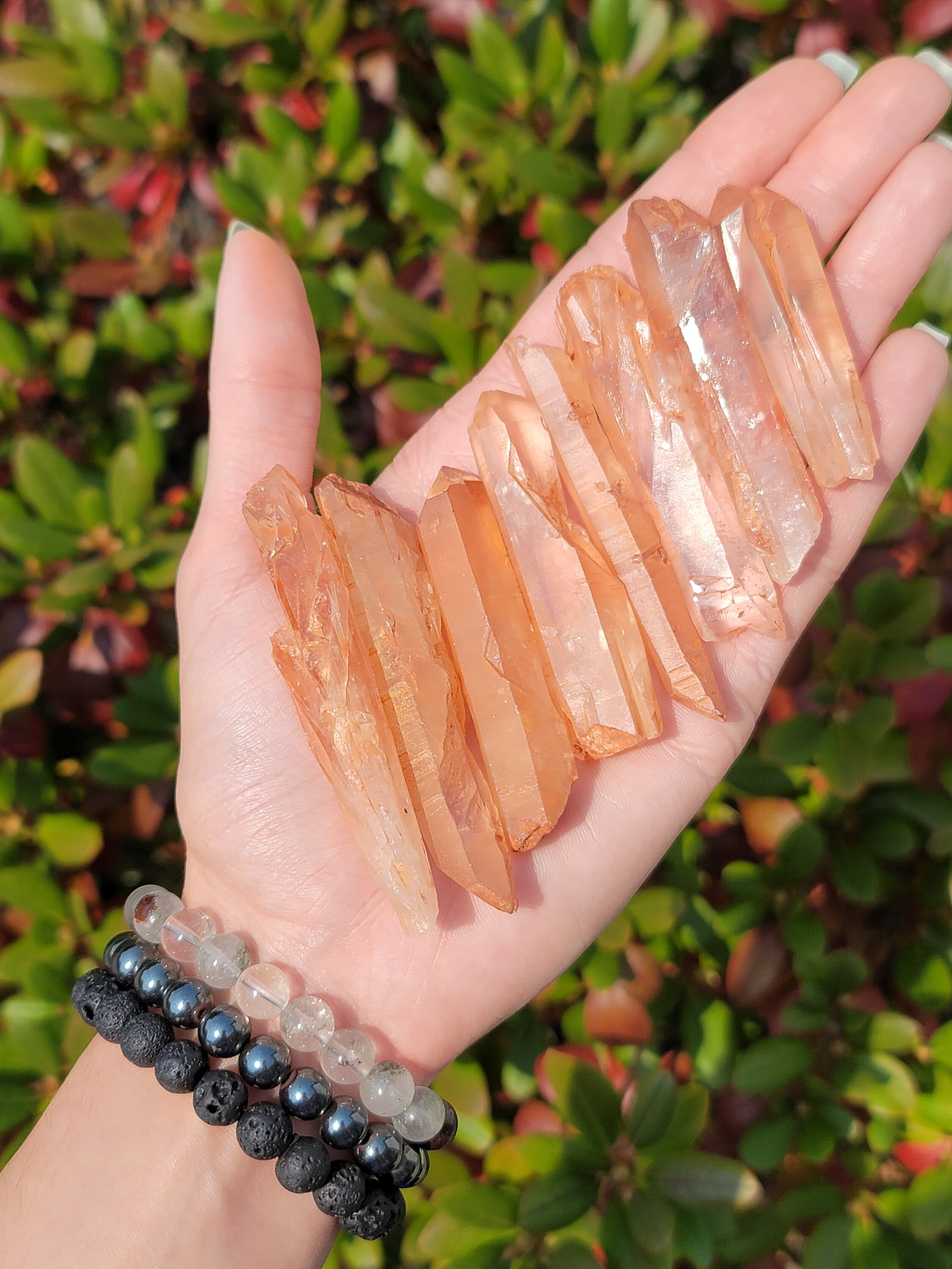Hematoid Singing Quartz Points (pair) -- Healing, Awareness, Protection ...