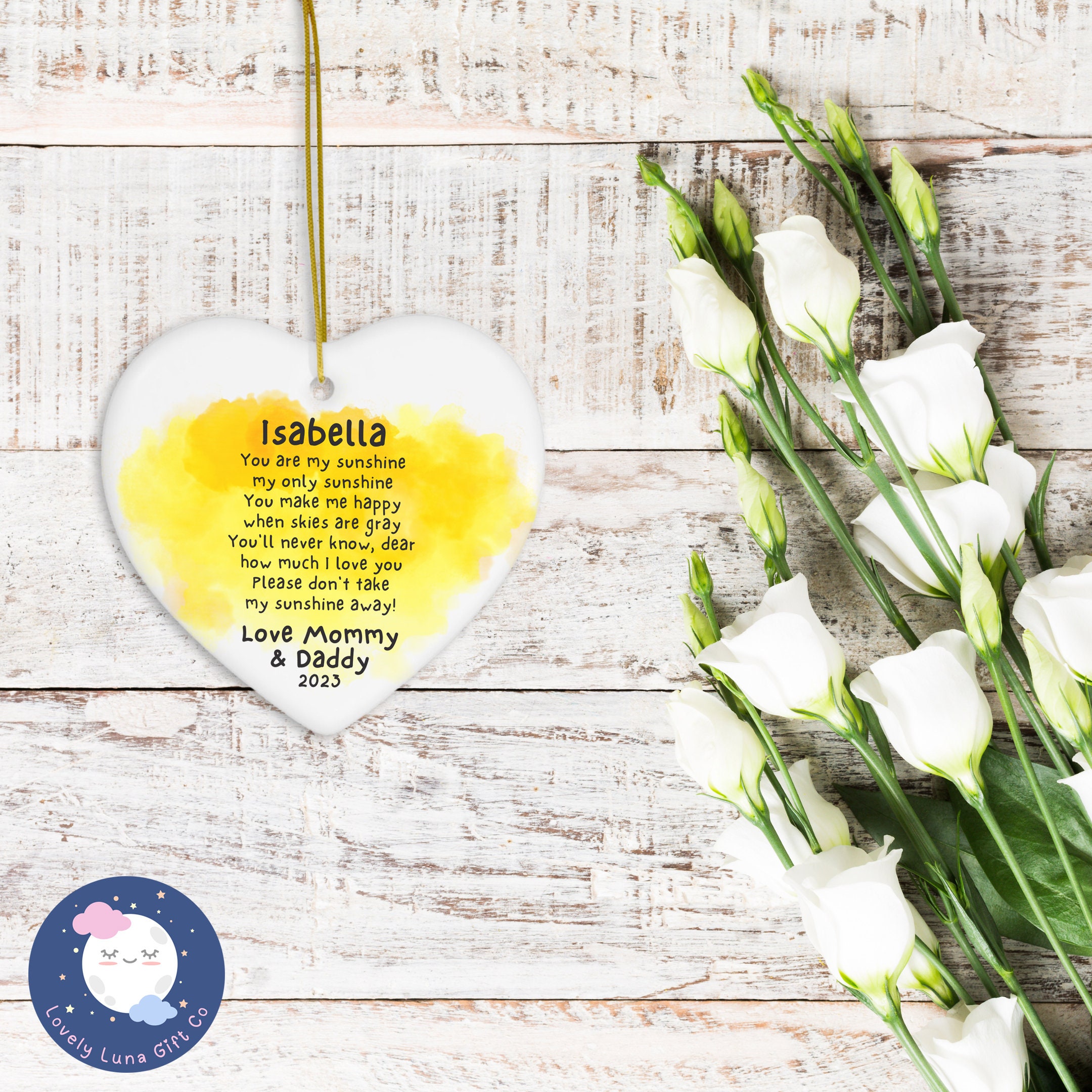 You Are My Sunshine Personalized Ceramic Keepsake Ornament Cute Gift ...