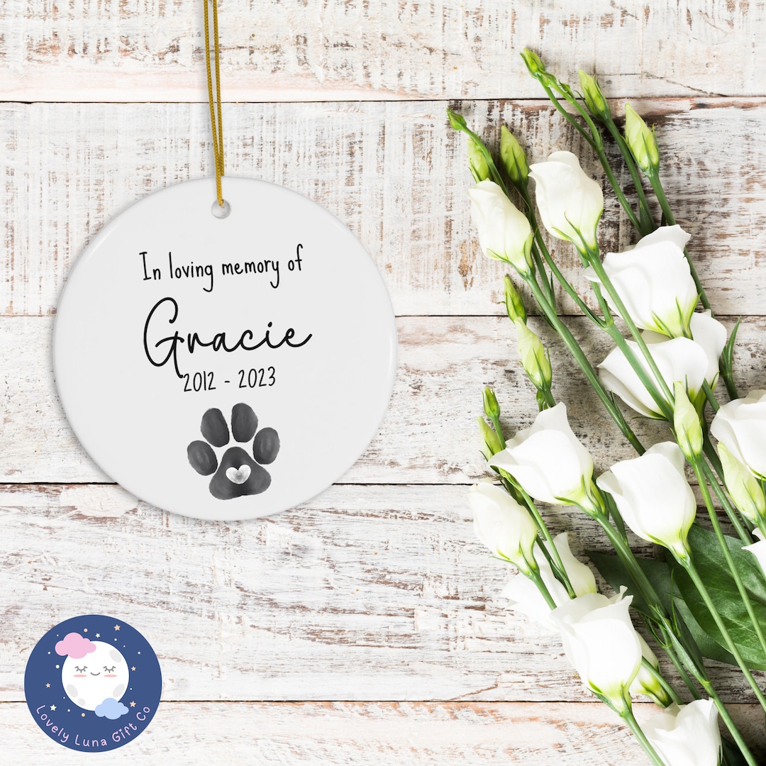 In Loving Memory Pet Memorial Ceramic Keepsake Ornament Cat or Dog ...