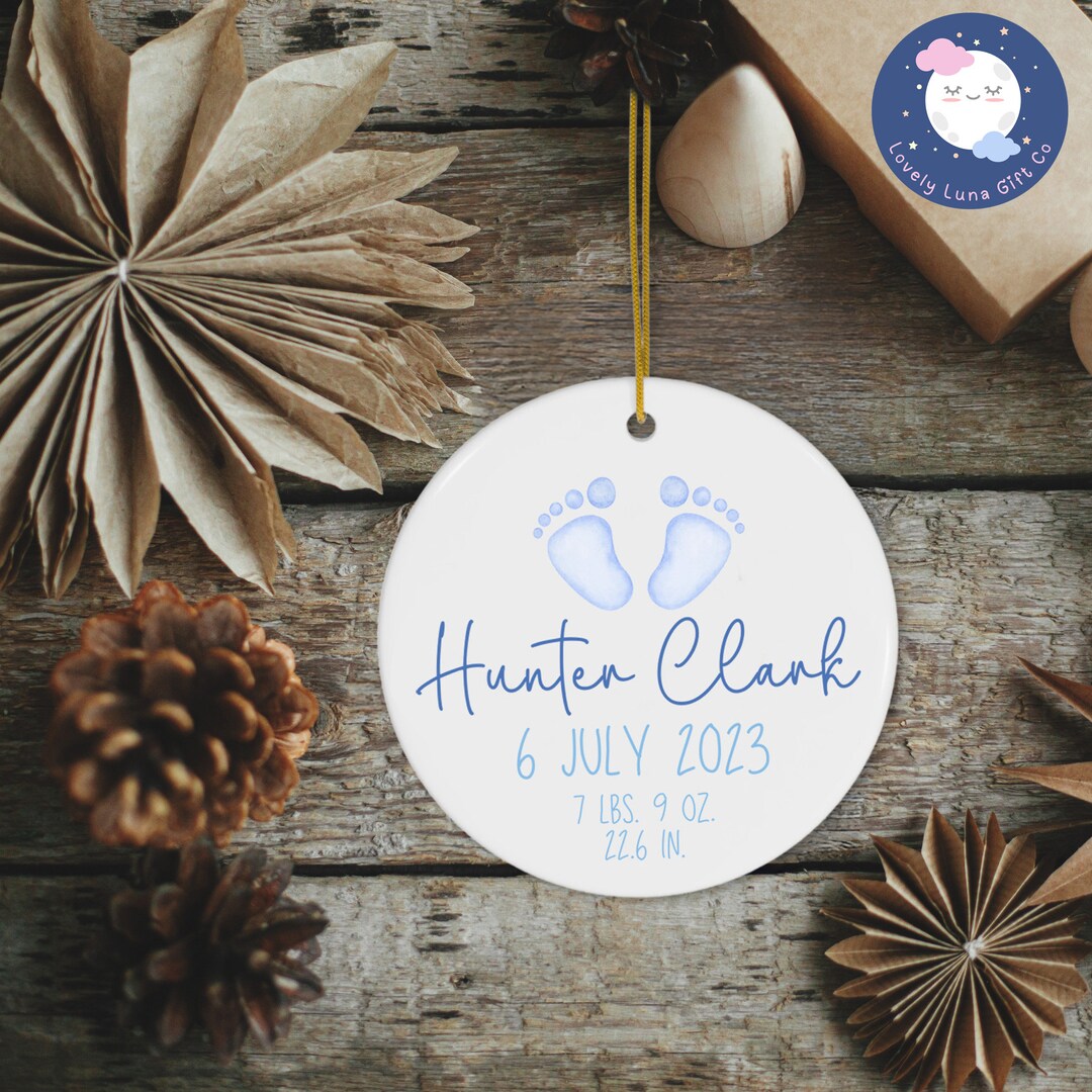 Custom Baby Ceramic Keepsake Ornament Newborn Announcement Baby Date ...