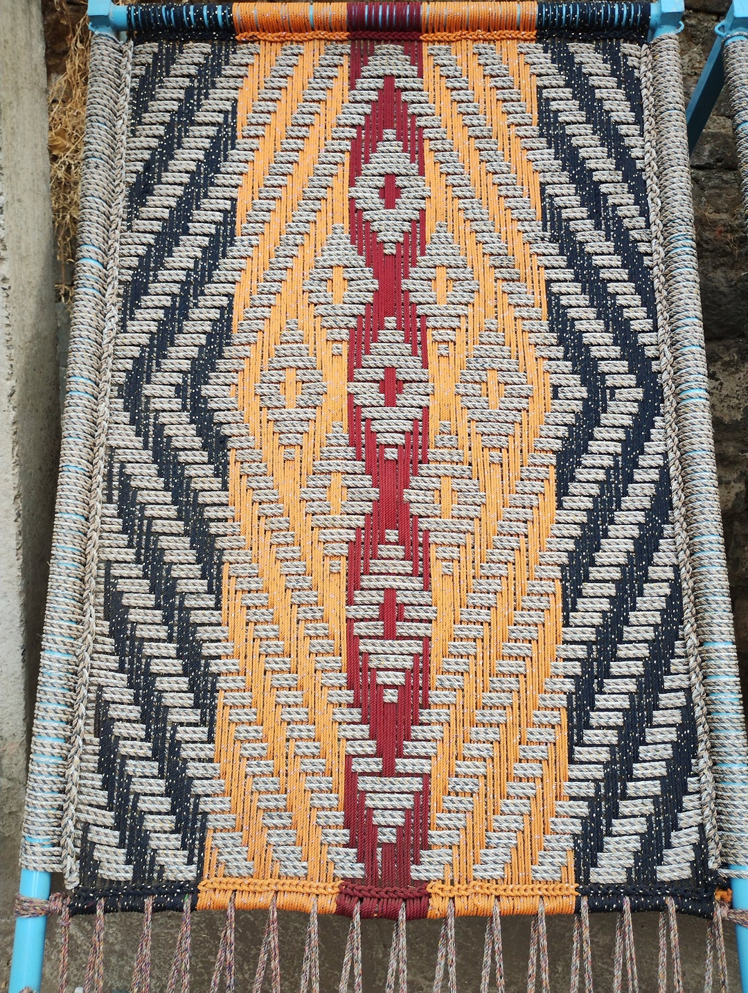 Charpai Single Bed Made by Colourful Rope in Iron Frame - Etsy