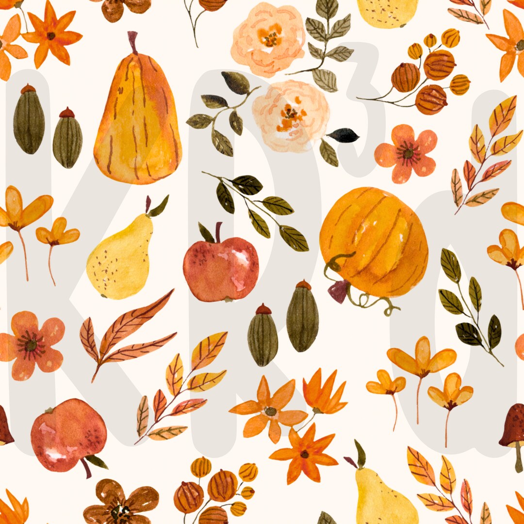 Fall Flowers Seamless PNG | Leather and Fabric Repeat Digital File ...
