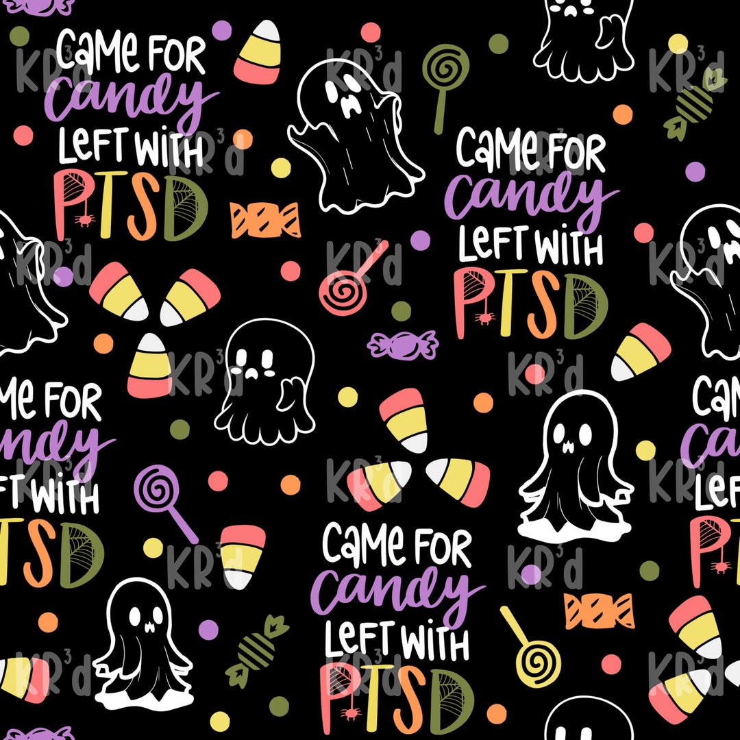 Halloween Candy Funny Seamless PNG File | Halloween PTSD Continuous ...
