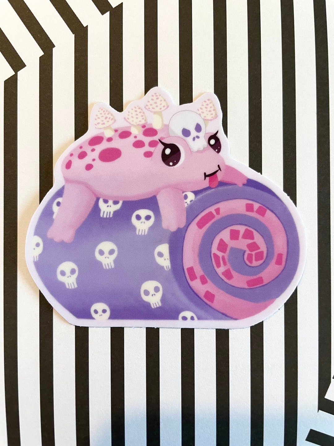 Halloween Toad Mushroom Swirl Cake Sticker, Laptop Decal, Pastel Goth ...