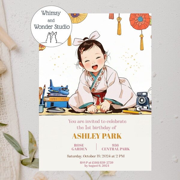 Korean 100 Days Invitation - Etsy