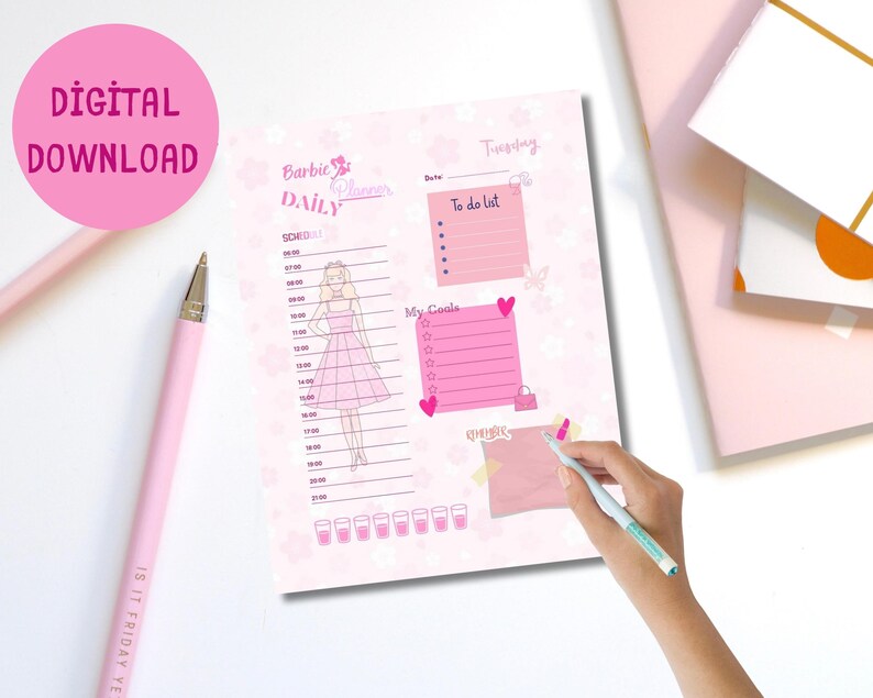 Barbie Dailey Planner | Journal for Kids and Adults | Diary for Kids ...