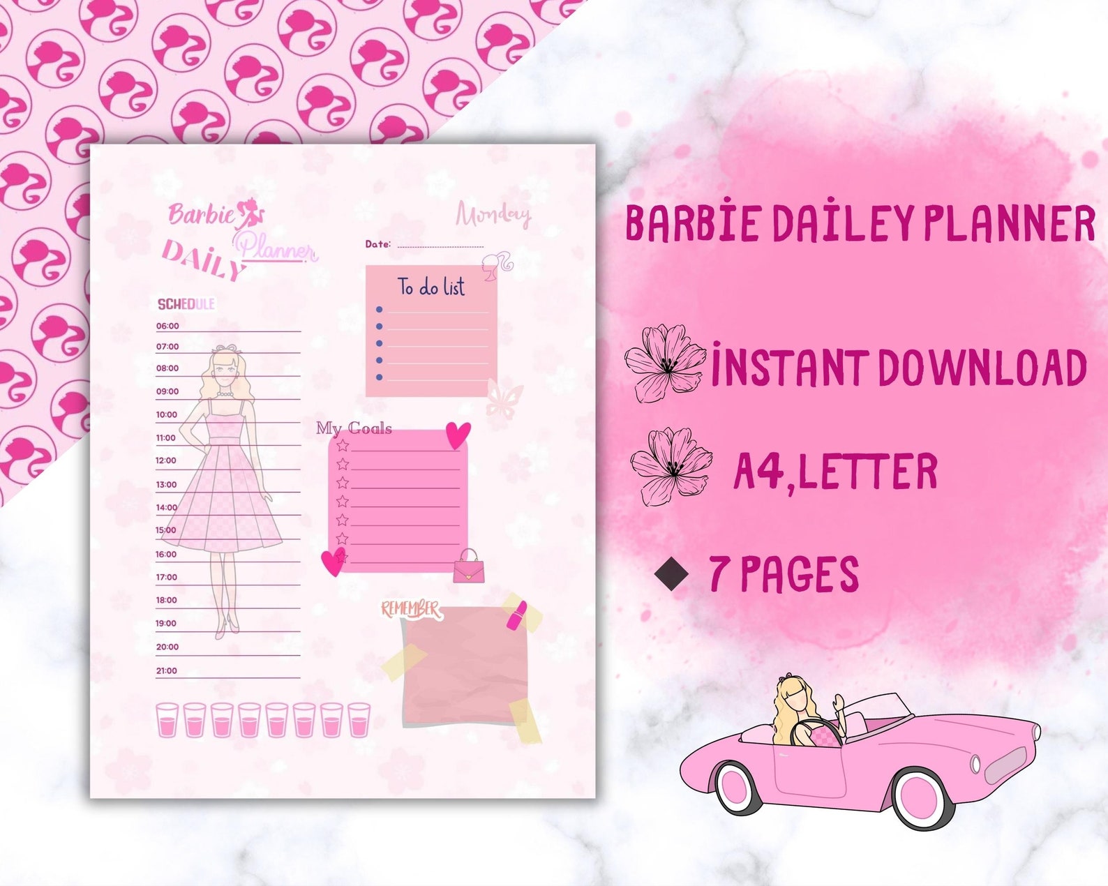 Barbie Dailey Planner | Journal for Kids and Adults | Diary for Kids ...