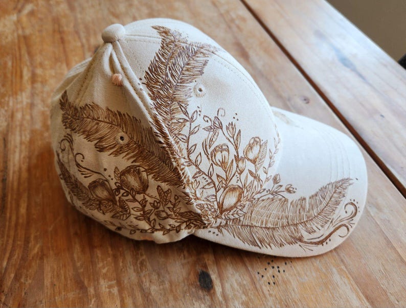 Custom Hand-burned Baseball Caps - Etsy