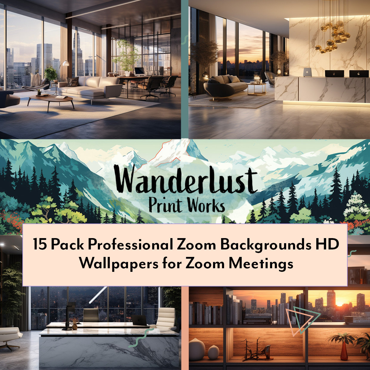 Zoom Background Professional Luxury Office Backgrounds for Zoom ...