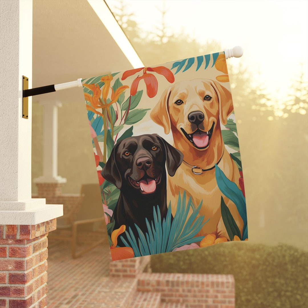 Labrador Retriever Yard Flag, Black and Yellow Labrador Flag ...