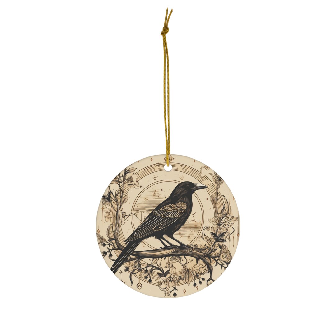 Boho Cottagecore Raven Ornament Gift to Gothic Crow Lover Christmas ...