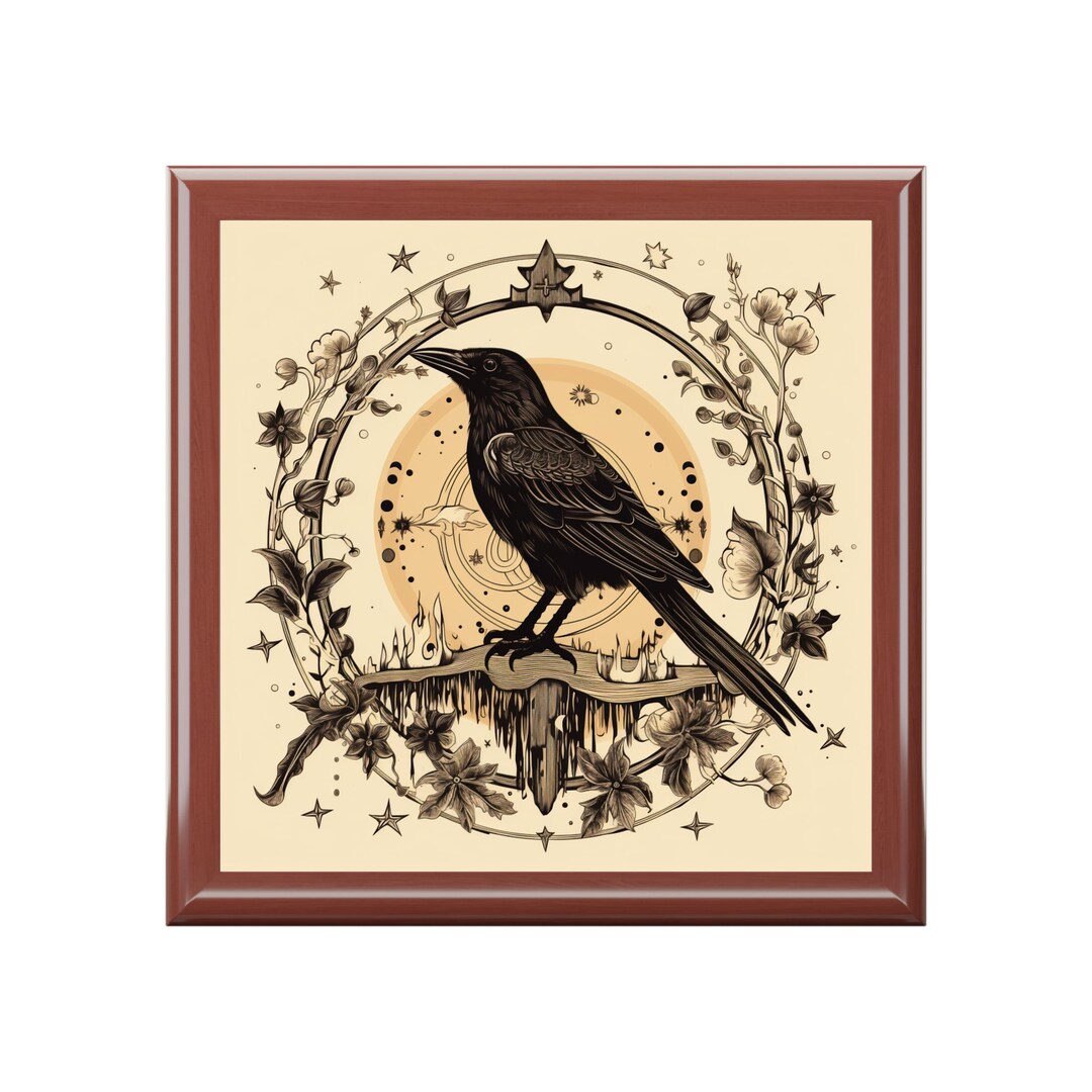 Crow Boho Keepsake Box, Personalized Jewelry Box, Custom Decorative ...