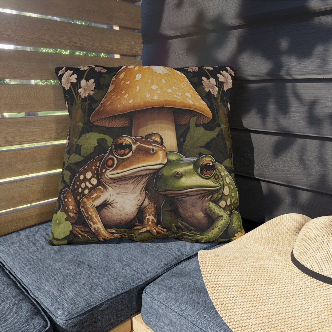 Cottagecore Frog and Toad Indoor/outdoor Pillow, Custom Frog Lover ...