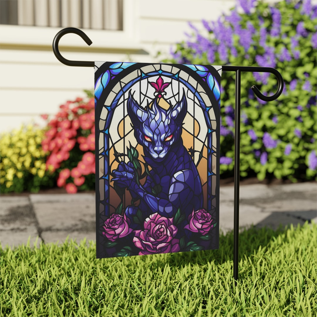 Gargoyle Stained Glass Garden Flag, Gothic Gargoyle House Decore ...