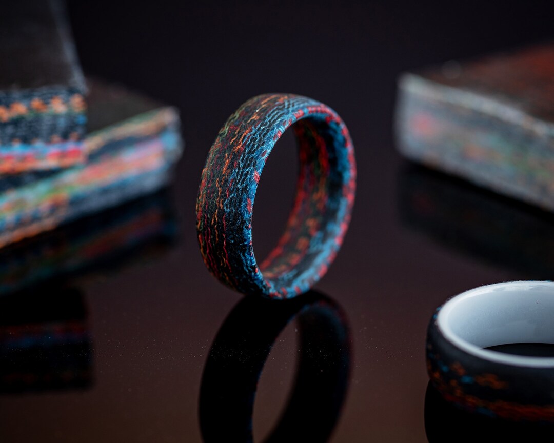 Handmade Micarta Ring Bespoke ugly-plaid Cotton Micarta Durable ...