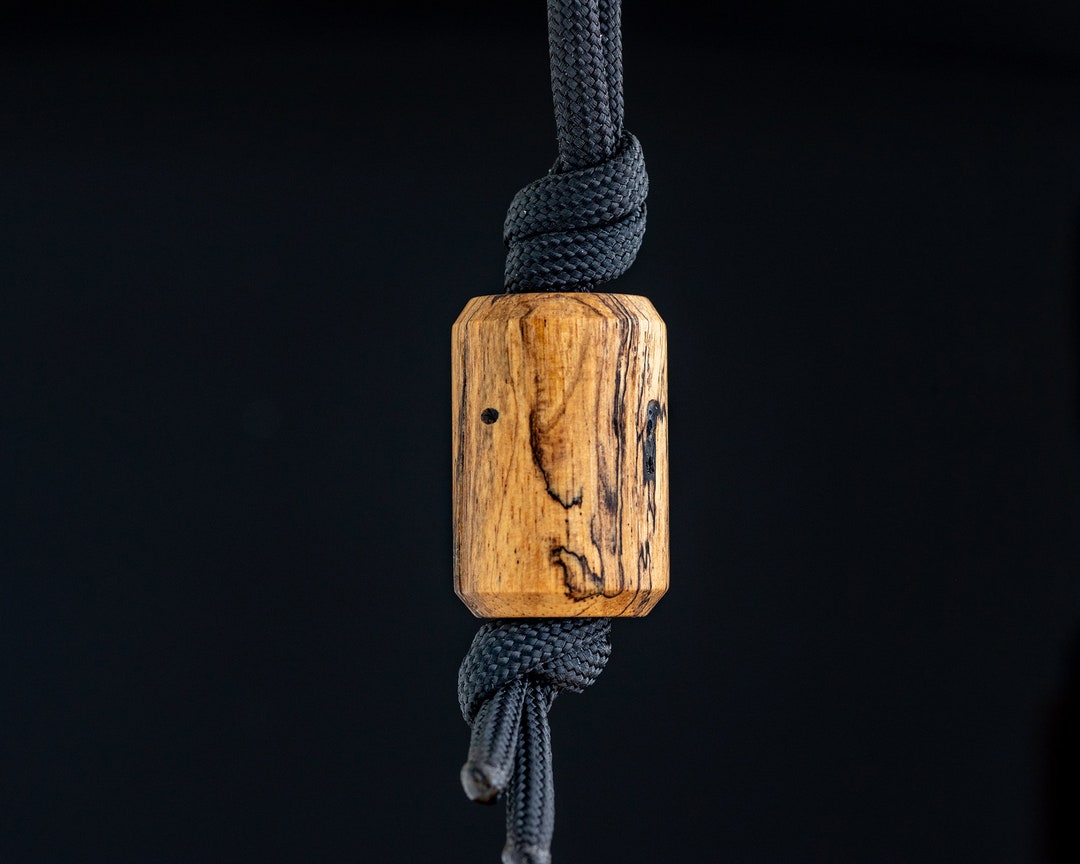 EDC Lanyard Bead Hand Turned Extra-large Stabilized Spalted Tamarind ...