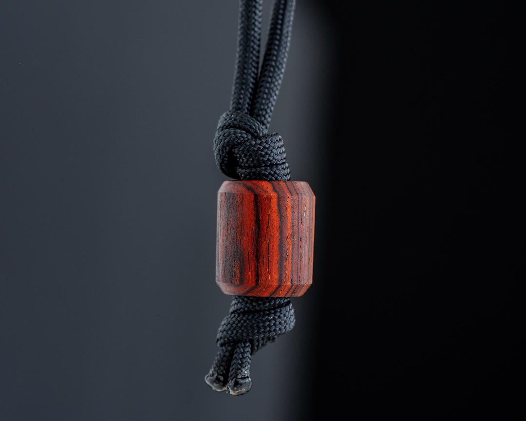 EDC Lanyard Bead Hand Turned Extra-large King Cocobolo Exotic Wood Bead ...