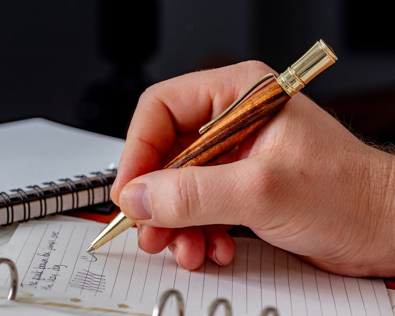 Goncalo Alves Executive Twist Pen Gold Hardware Handmade Exotic Wood ...