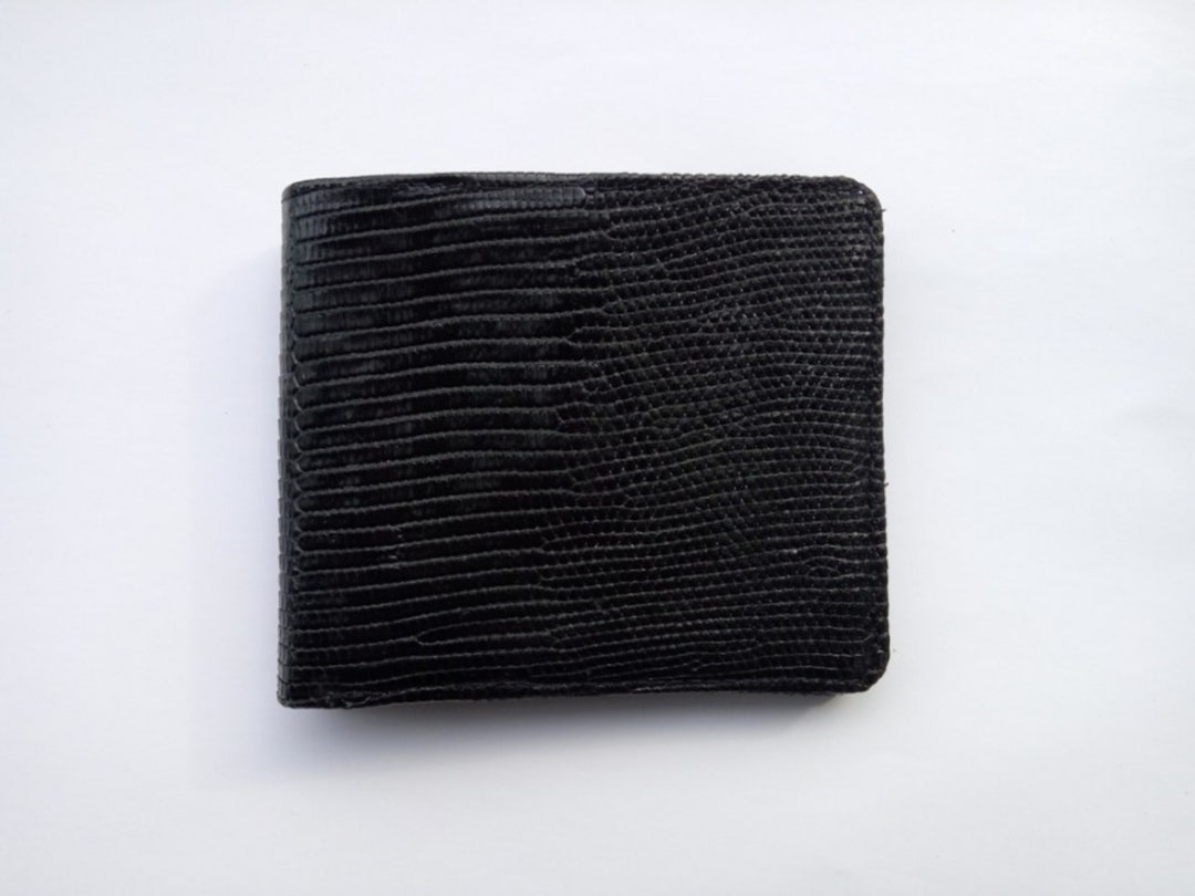 Men Wallet Genuine Lizard Leather Wallet Black Bifold - Etsy