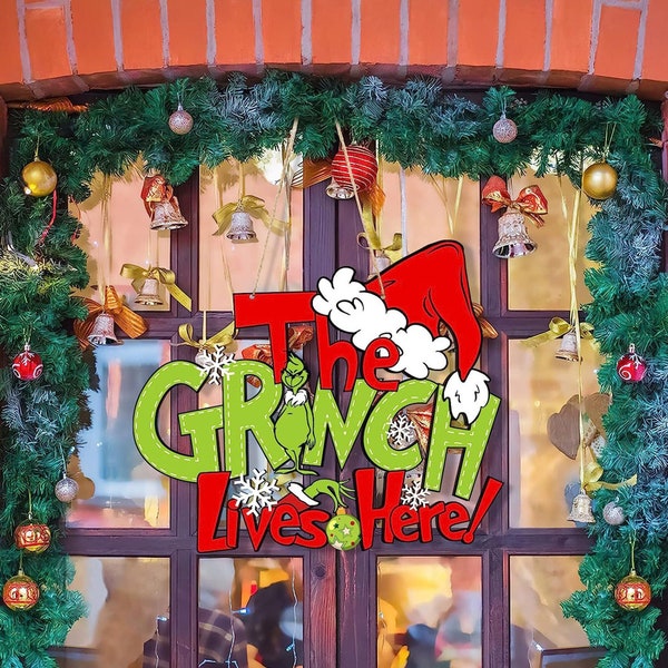 Grinch Sign for Wreaths - Etsy
