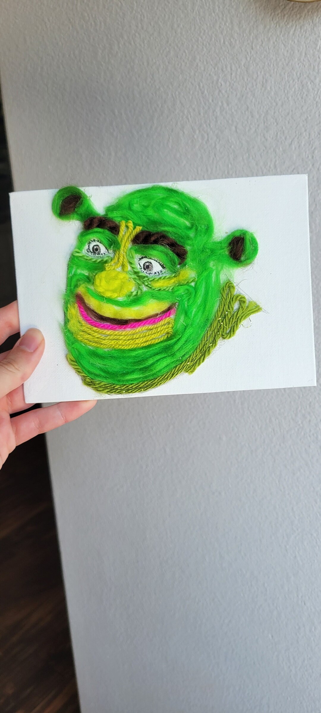 Shrek Yarn Portrait - Etsy