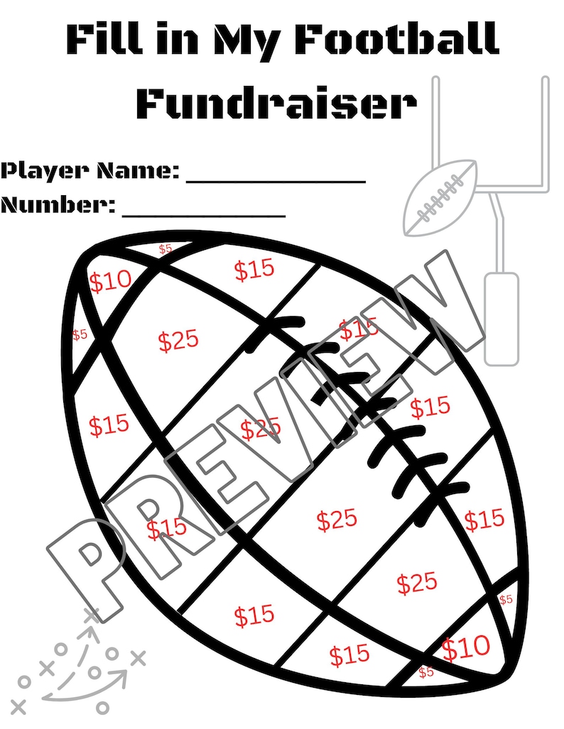 Fill in My Football Fundraiser - Etsy