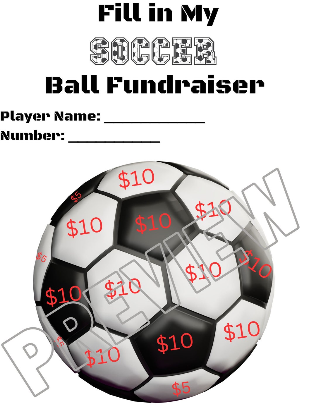 Fill My Soccer Ball Fundraiser - Etsy