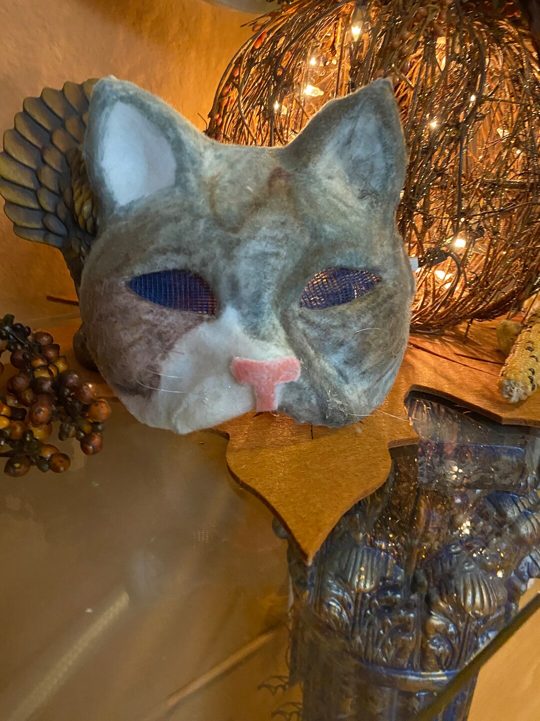 Therian Quadrobist Cat Mask Mesh And Whiskers Etsy
