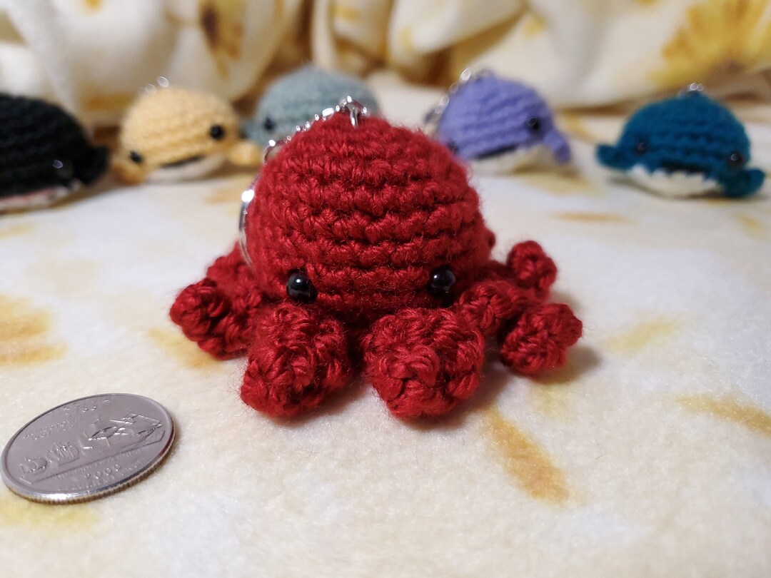 Keychain Crochet Octopus Gift for Family Keychain Octopus Crochet for ...