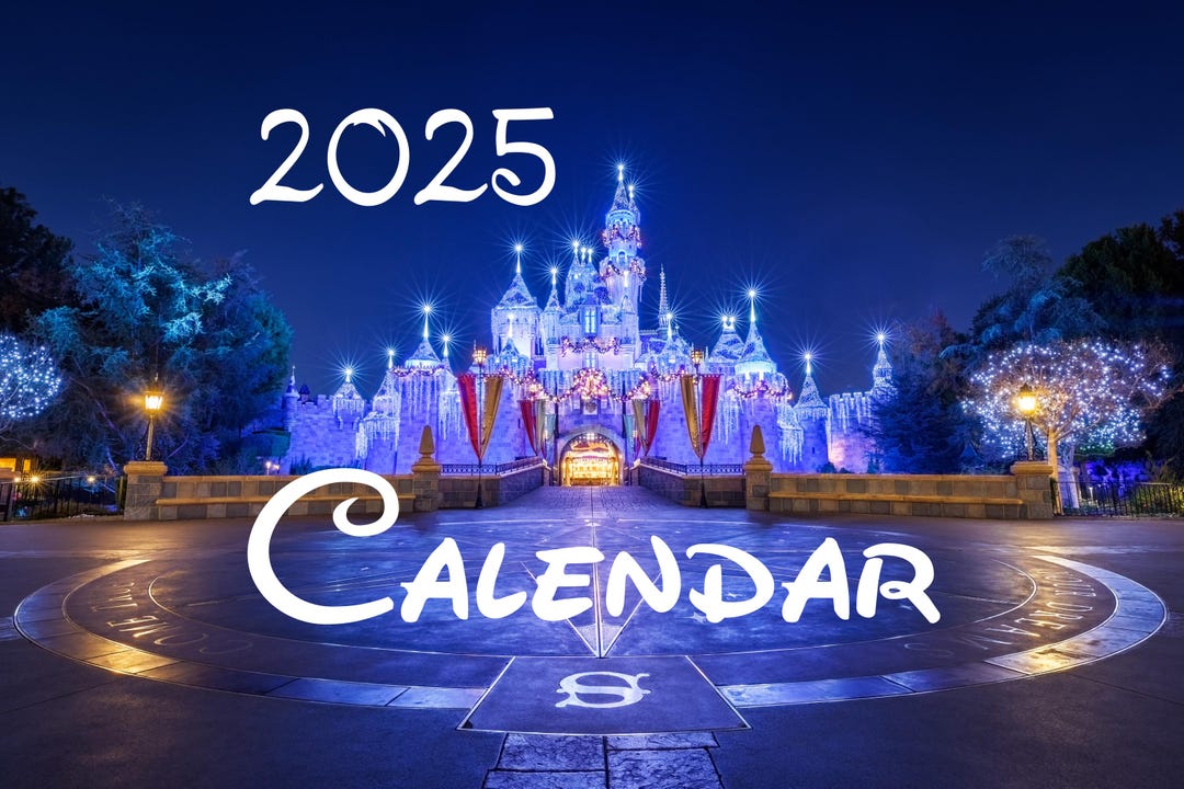 Wall Calendar With Disneyland and DCA Night Photos, Glowing Lights ...