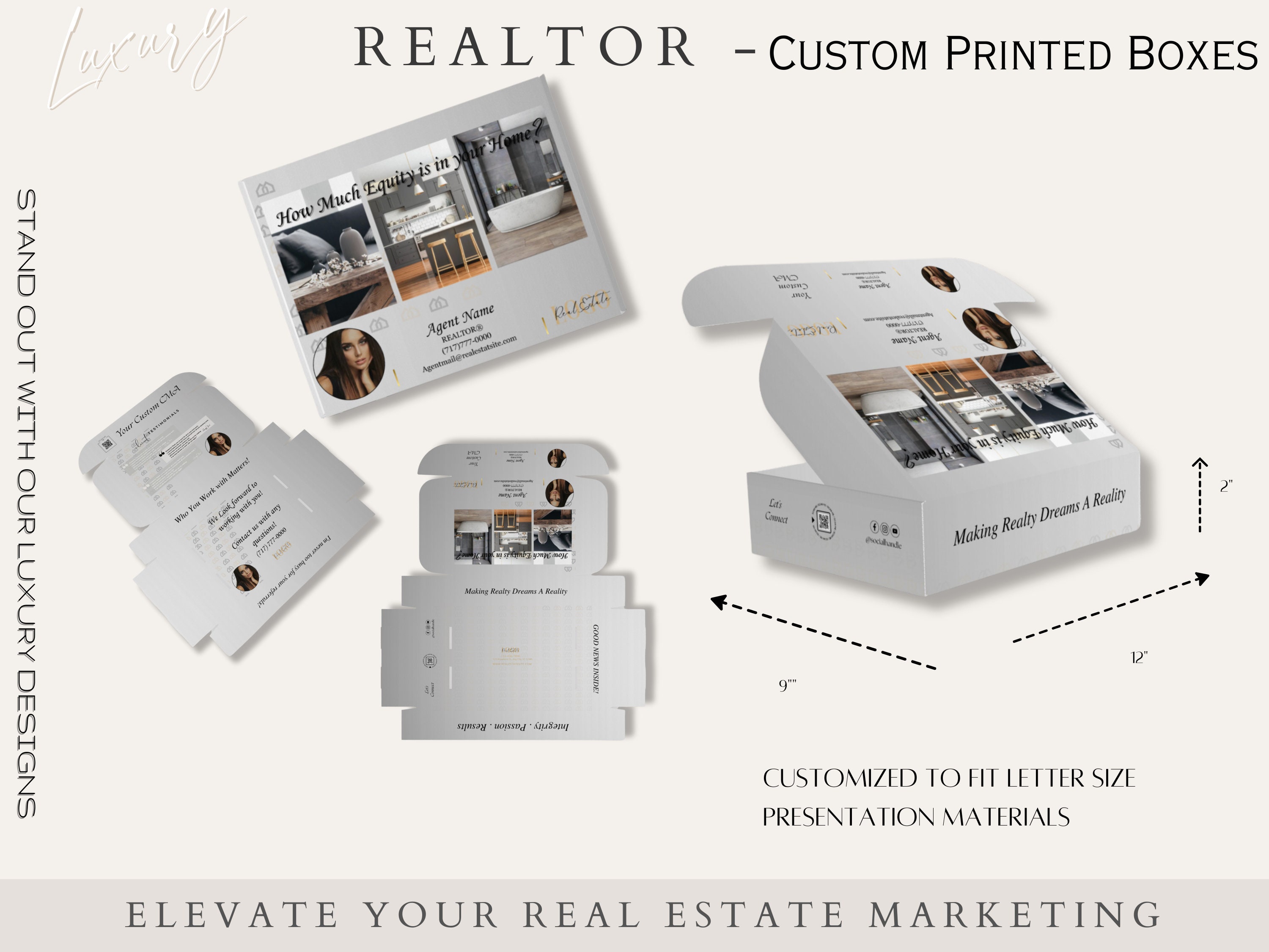 Real Estate Agent Marketing, Set of 25 Custom Made Presentation Boxes ...