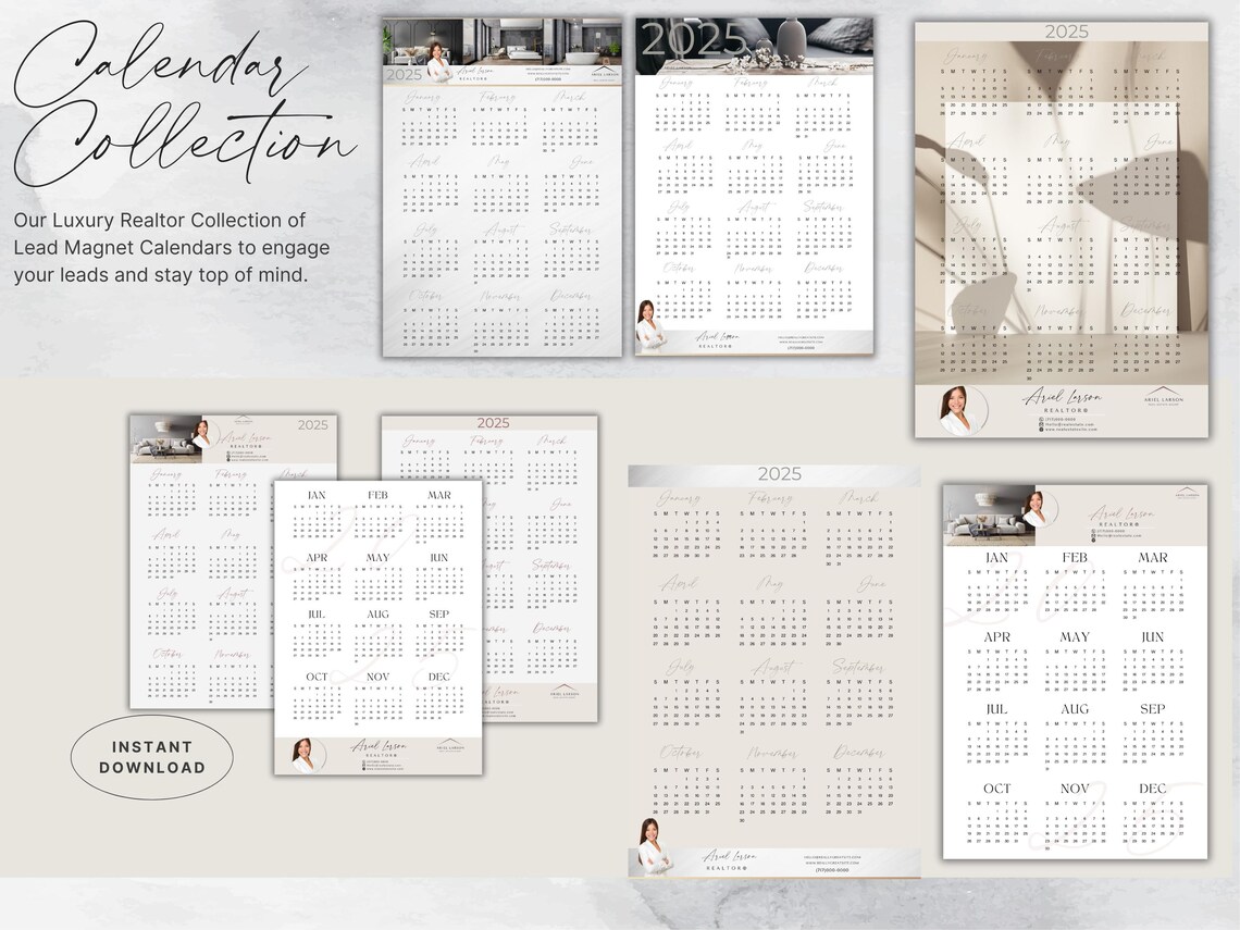 2025 Luxury Realtor Lead Magnet Calendar Collection, Lead Magnet ...