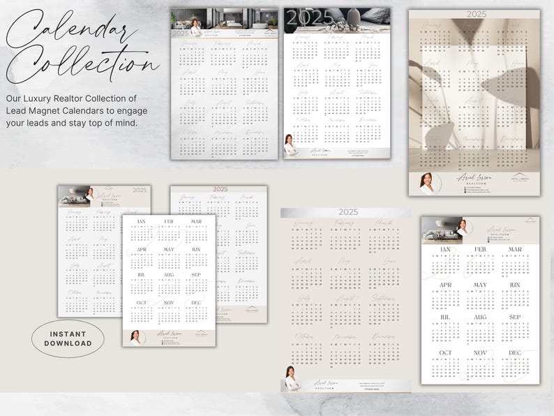2025 Luxury Realtor Lead Magnet Calendar Collection, Lead Magnet ...
