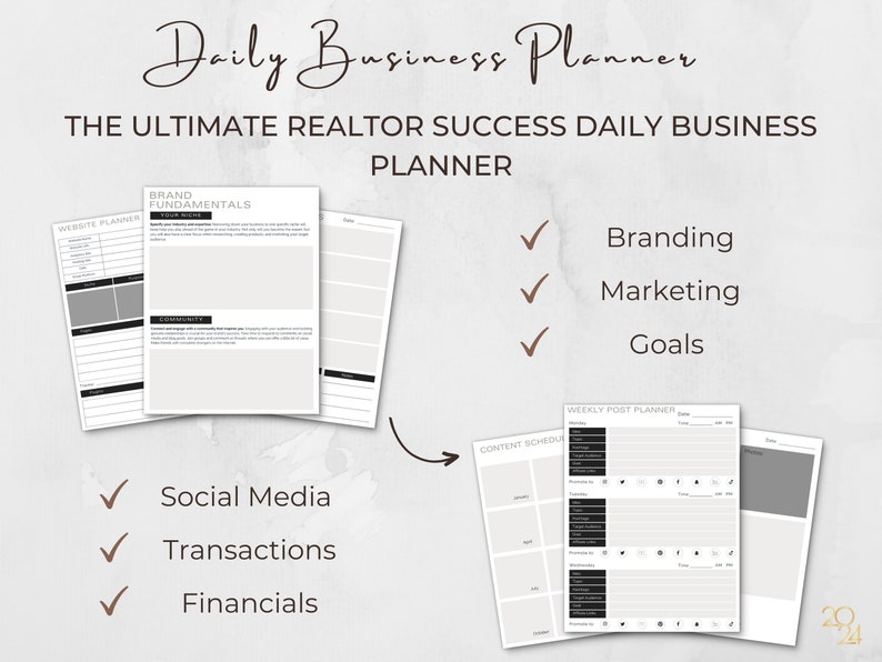 2024 Realtor Business Plan and Daily Planner Bundle, 2024 Business ...