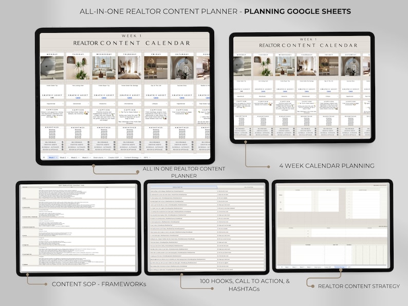 Realtor Social Media Content Planner, Weekly Content Planner, Google ...